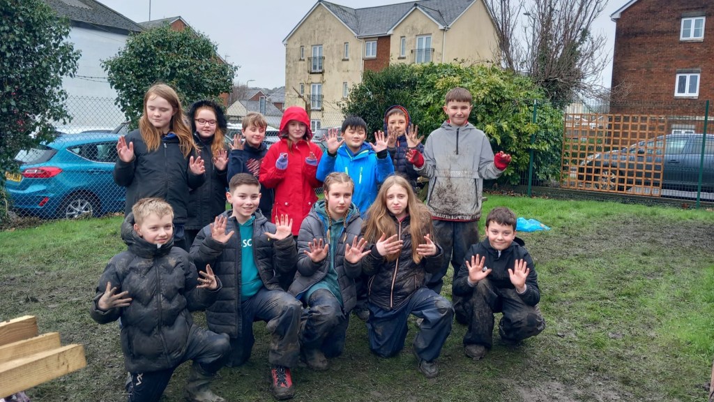 Local schoolchildren help build wildlife garden at Pontarddulais fire ...