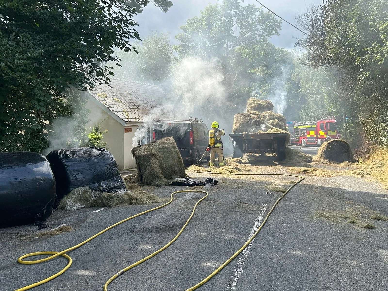 Tractor blaze damages vehicles and home in Carmarthenshire village ...