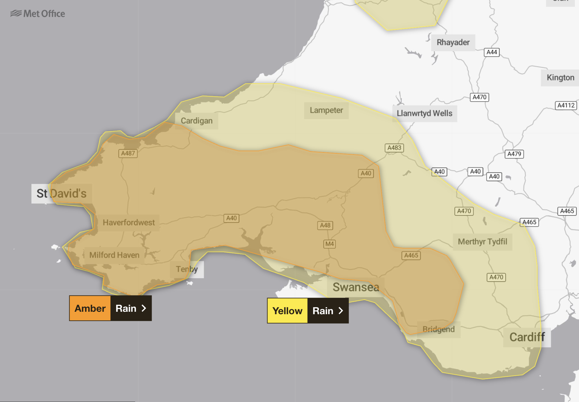 Another amber alert: South West Wales braced for torrential rain on ...
