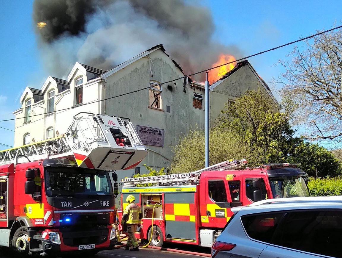 GOWERTON: Roof collapses as fire guts former LNW Club on Sterry Road ...